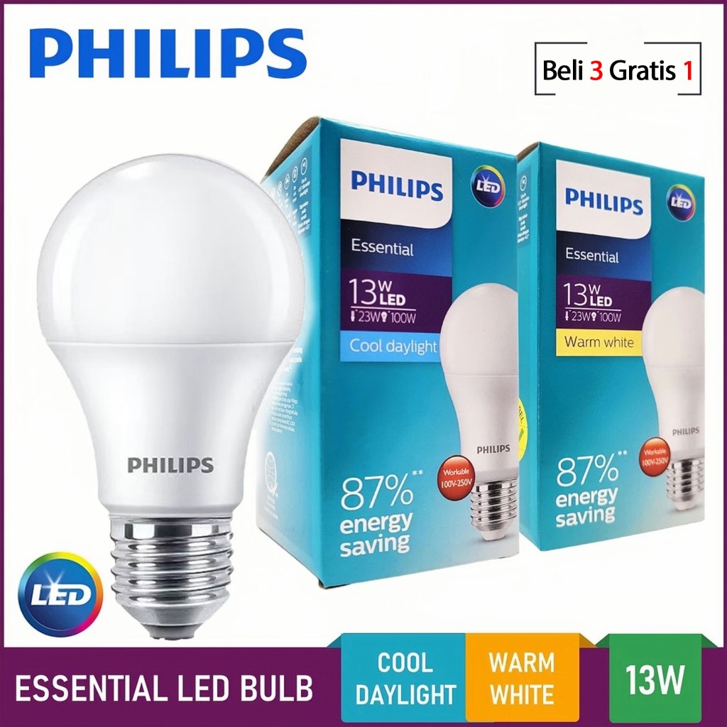 Jual Lampu LED Philips 14.5W 4Pcs Multipack Lampu led rumah Led Bulb 14 ...