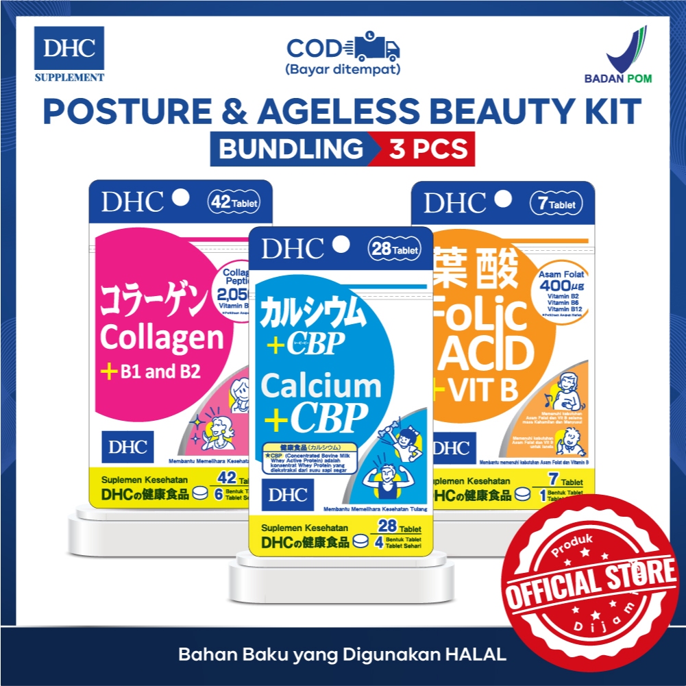 Jual Paket Bundling DHC Collagen, DHC Calcium + CBP, DHC Folic Acid ...