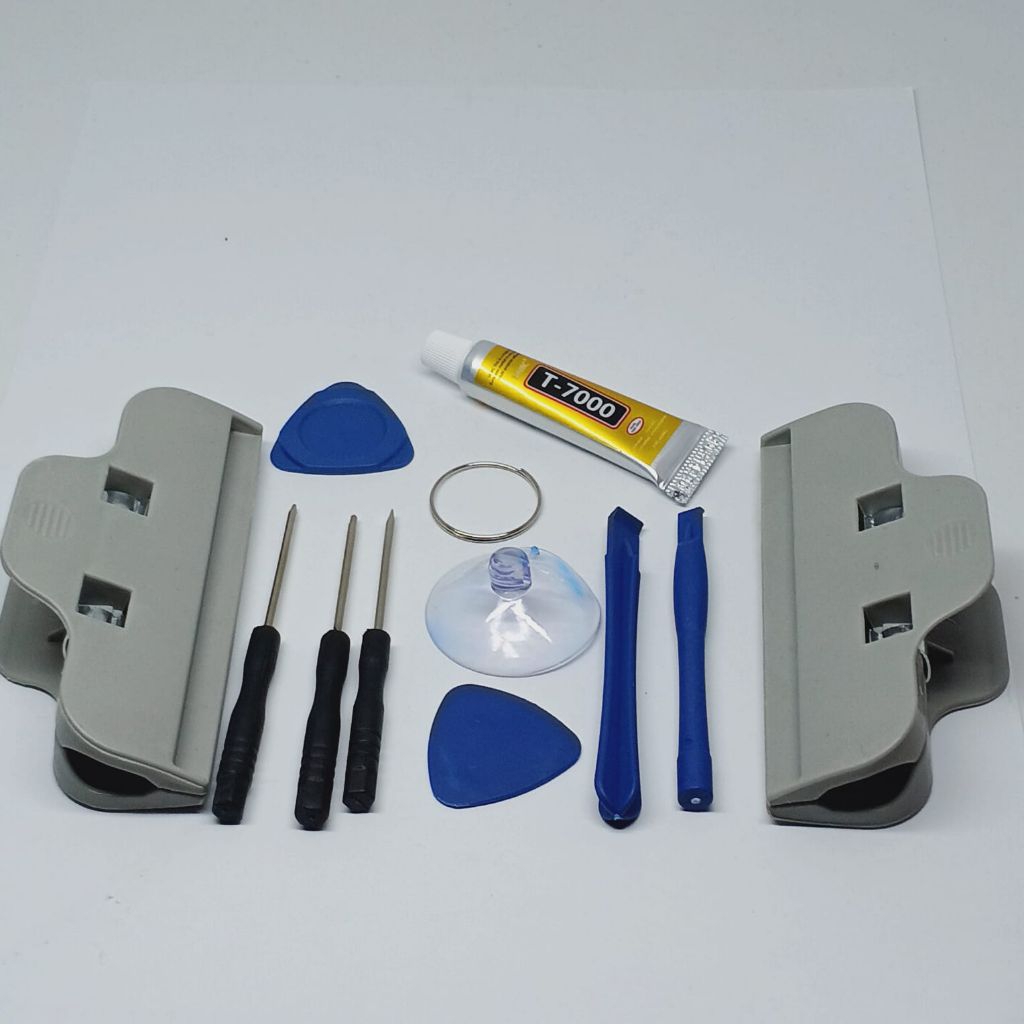 Jual ALAT SERVIS BONGKAR HP HANDPHONE OBENG 8 IN 1 SET + LEM T7000 3 ML ...