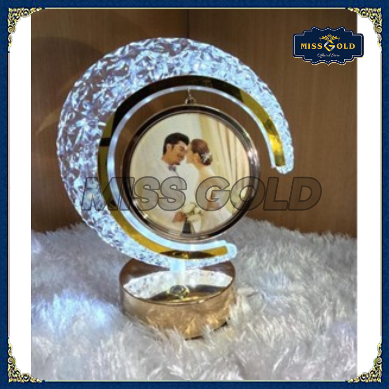 Jual MISS GOLD - Bingkai Foto Lampu Bulan Kristal LED Estetik Dengan ...