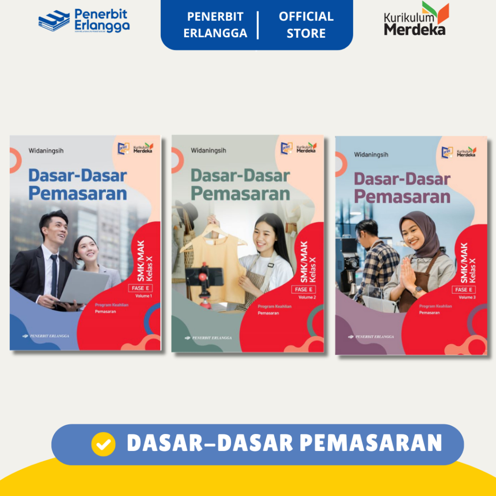 Jual [Erlangga Official] Dasar-dasar Pemasaran Fase E Smk Kelas 10 Vol 1 2 3 Kurikulum Merdeka ...