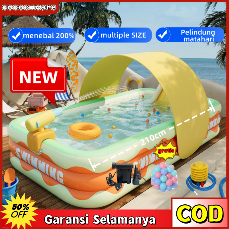 Jual Tenda Penutup Kolam Renang Anak Oranye Ukuran Jumbo Kolam Renang ...
