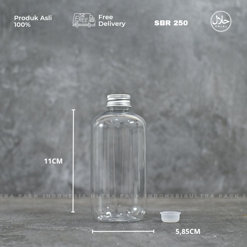 Jual KEMASAN MINUMAN BOTOL FOOD GRADE - BOTOL PET SBR 250ML CLEAR ...