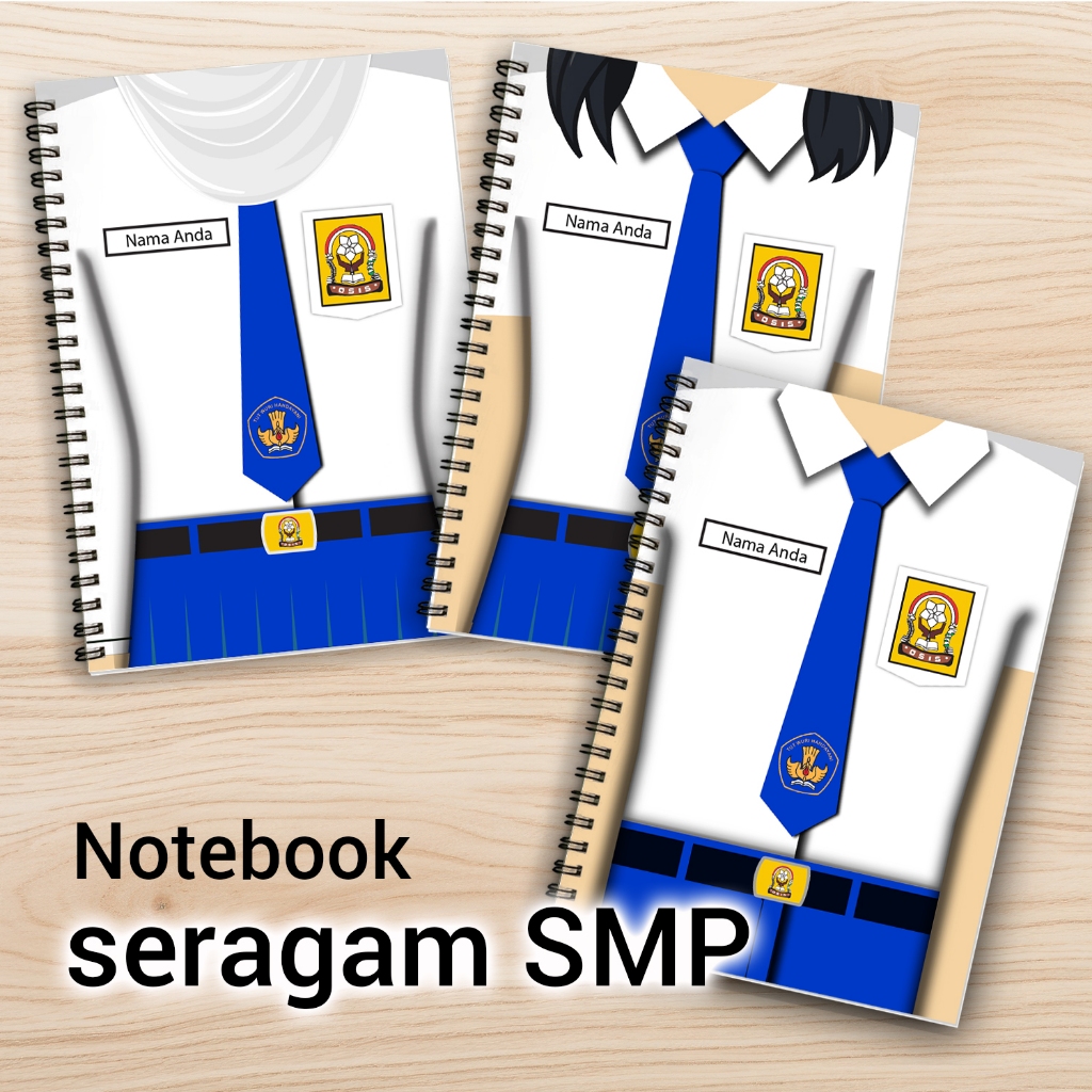 Jual Notebook Custom Nama SMP / Seragam Sekolah SLTP / Buku Tulis ...