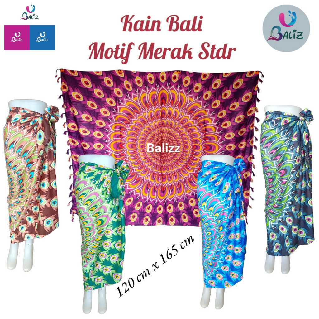 Jual kain pantai baliz motif merak - kain pantai bali - sarung pantai ...