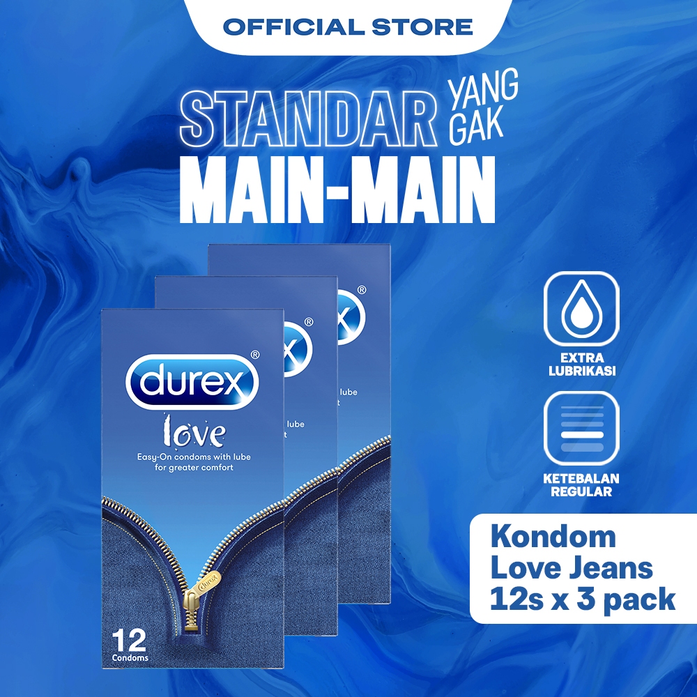 Jual Durex Love Jeans Kondom Pria Extra Pelumas Pria 12s (3 pcs) - Condom | Shopee Indonesia