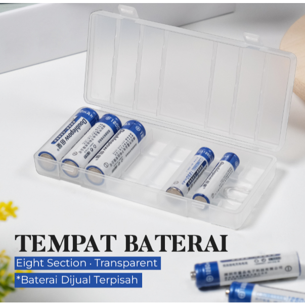 Jual Kotak Penyimpanan Baterai Plastik 8 Slot Plastic Battery Storage ...