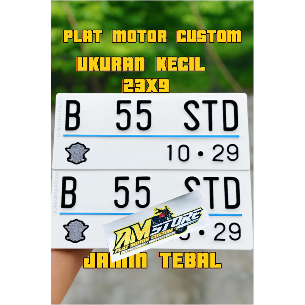 Jual PLAT MOTOR CUSTOM FONT STANDART UKURAN KECIL PLAT MOTOR WARNA ...