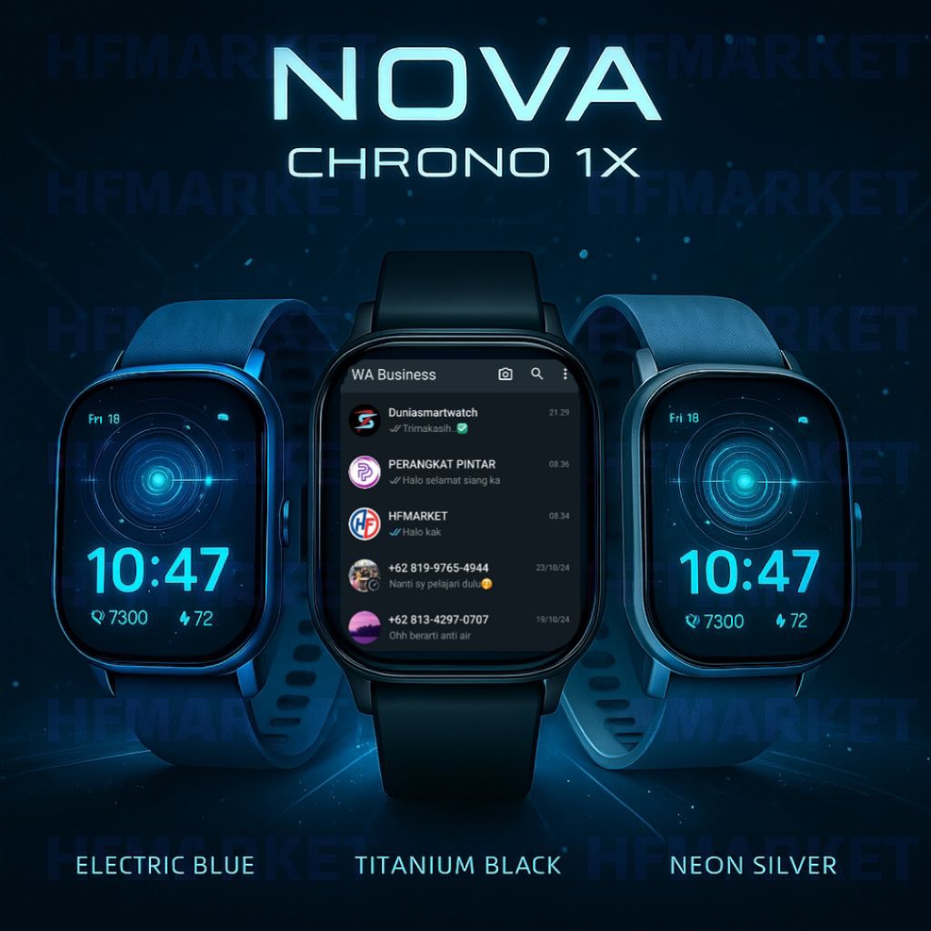 Jual Ready Cod Jam Tangan NOVA CHRONO 1X NEW Smartwatch HP Custom Walpaper & Waterprof ip 68 ...
