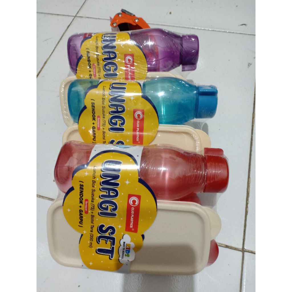 Jual Kotak Makan Set / Unagi Set / Lunch Box set Botol & Tempat Makan dengan Sendok Garpu ...