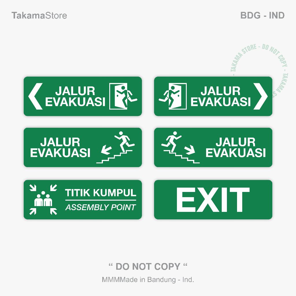 Jual Rambu jalur evakuasi K3 ukuran 30cm x 10cm akrilik | Shopee Indonesia