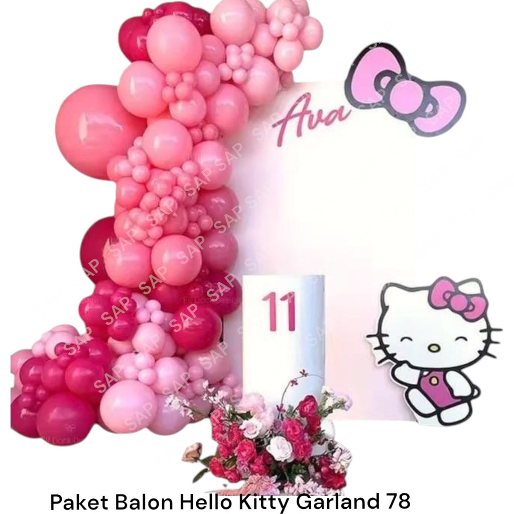 Jual Paket Balon HELLO KITTY GARLAND 78SP/ Dekorasi Ulang Tahun Hello ...