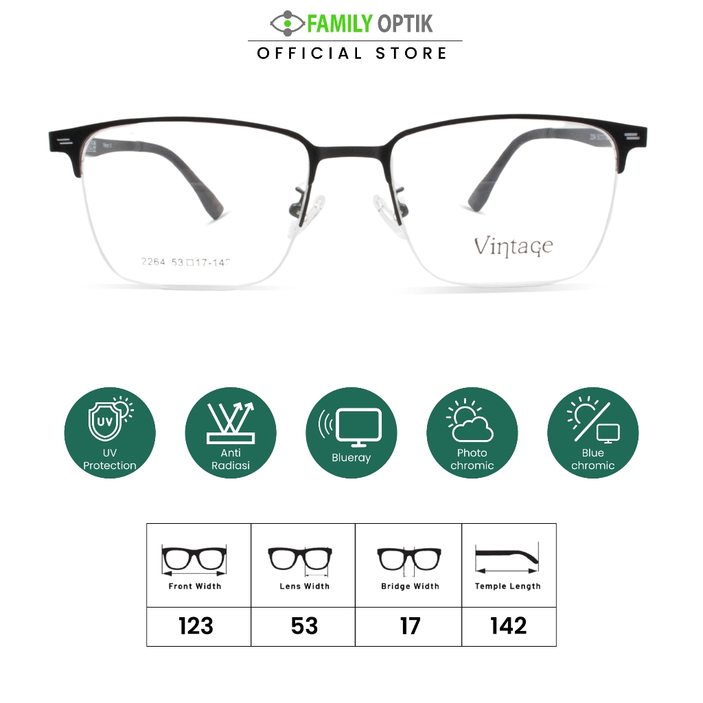 Jual Family Optik - Kacamata Vintage Blueray Photocromic Anti Radiasi ...