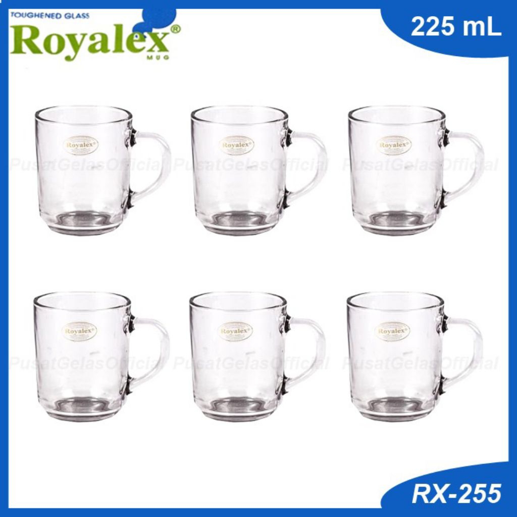 Jual 1 SET 6 PCS Royalex Cangkir Kopi Kaca/Cangkir Kopi Tahan Panas ...