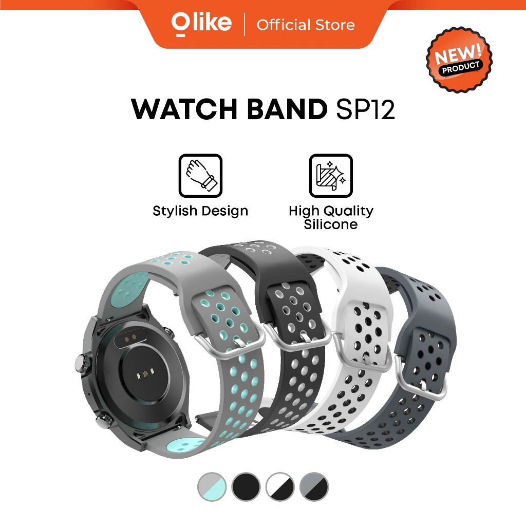 Jual OLIKE Strap Smartwatch SP12 Silicone 20mm dan 22mm | Shopee Indonesia