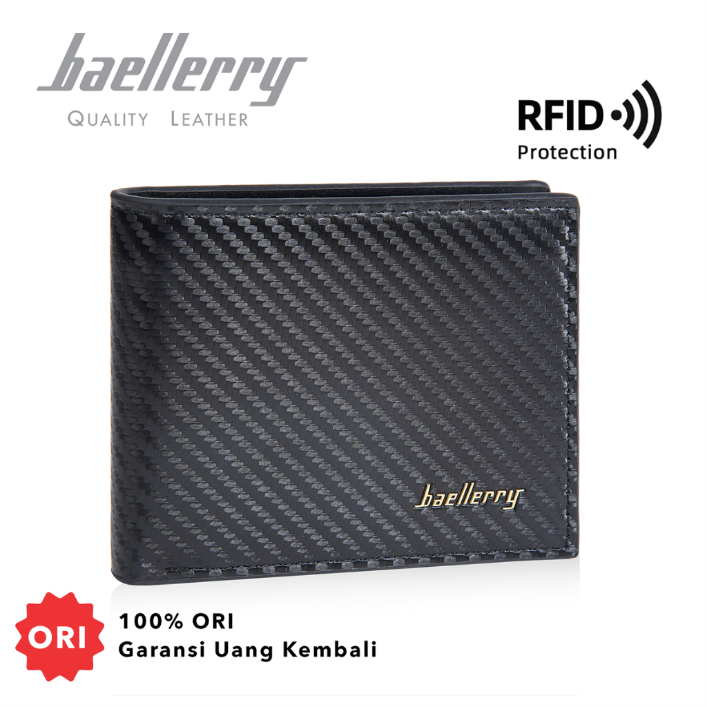Jual BAELLERRY D2396 Dompet Pria Lipat RFID Protect Bahan Kulit PU ...
