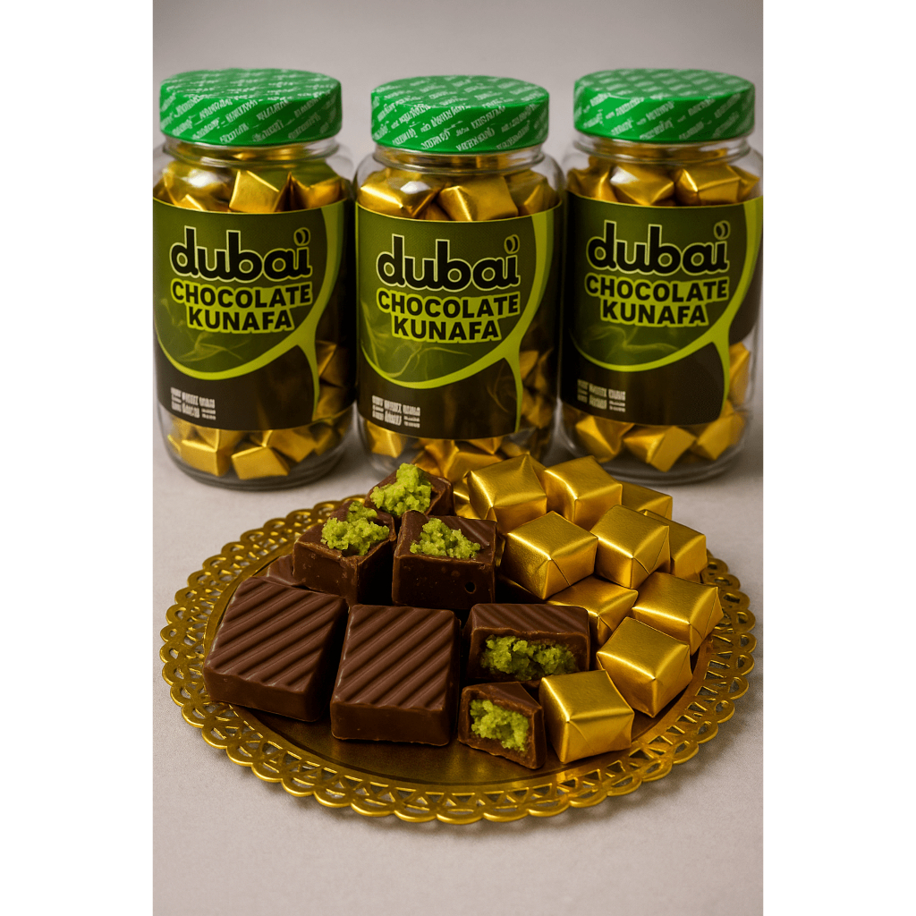 Jual Dubai chocolate kunafa toples isi 17 pcs dadu cube chocolate dubai ...