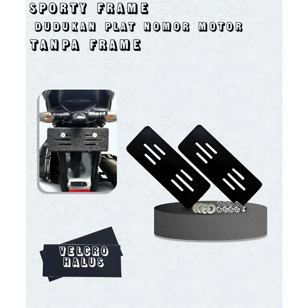 Jual FRAMELESS PLAT MOTOR DUDUKAN PLATE NOMOR 2PCS MOSCOW MOTOR ...