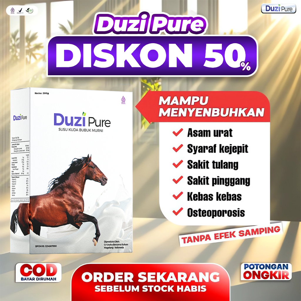 Jual Duzi Pure Susu Kuda Liar Lombok Bubuk Murni Original 200 Gram ...