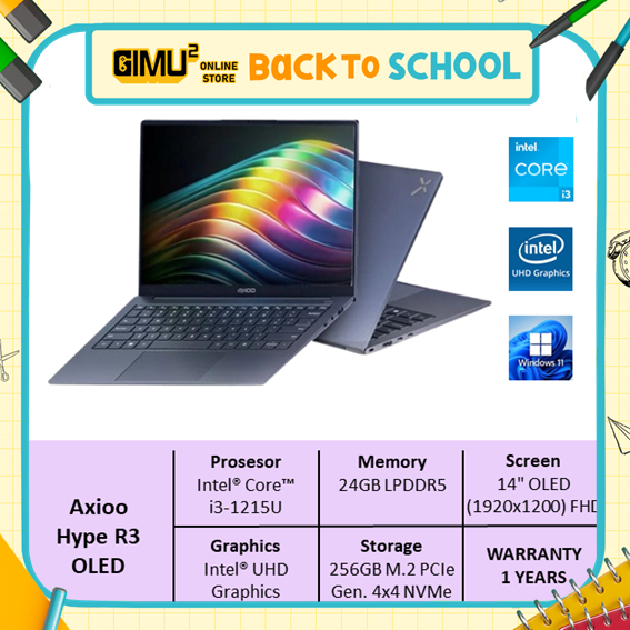 Jual Axioo Hype R3 FHD OLED i3 1215U 12GB 24GB 256GB SSD 14" IPS FHD ...