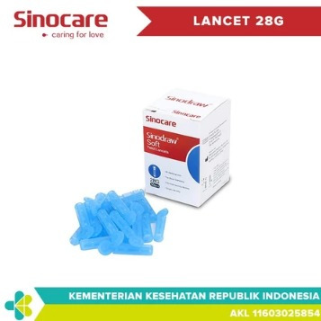 Jual JARUM SINOCARE | Jarum Ambil Darah 28G | Blood Lancet Isi 50 Pcs ...