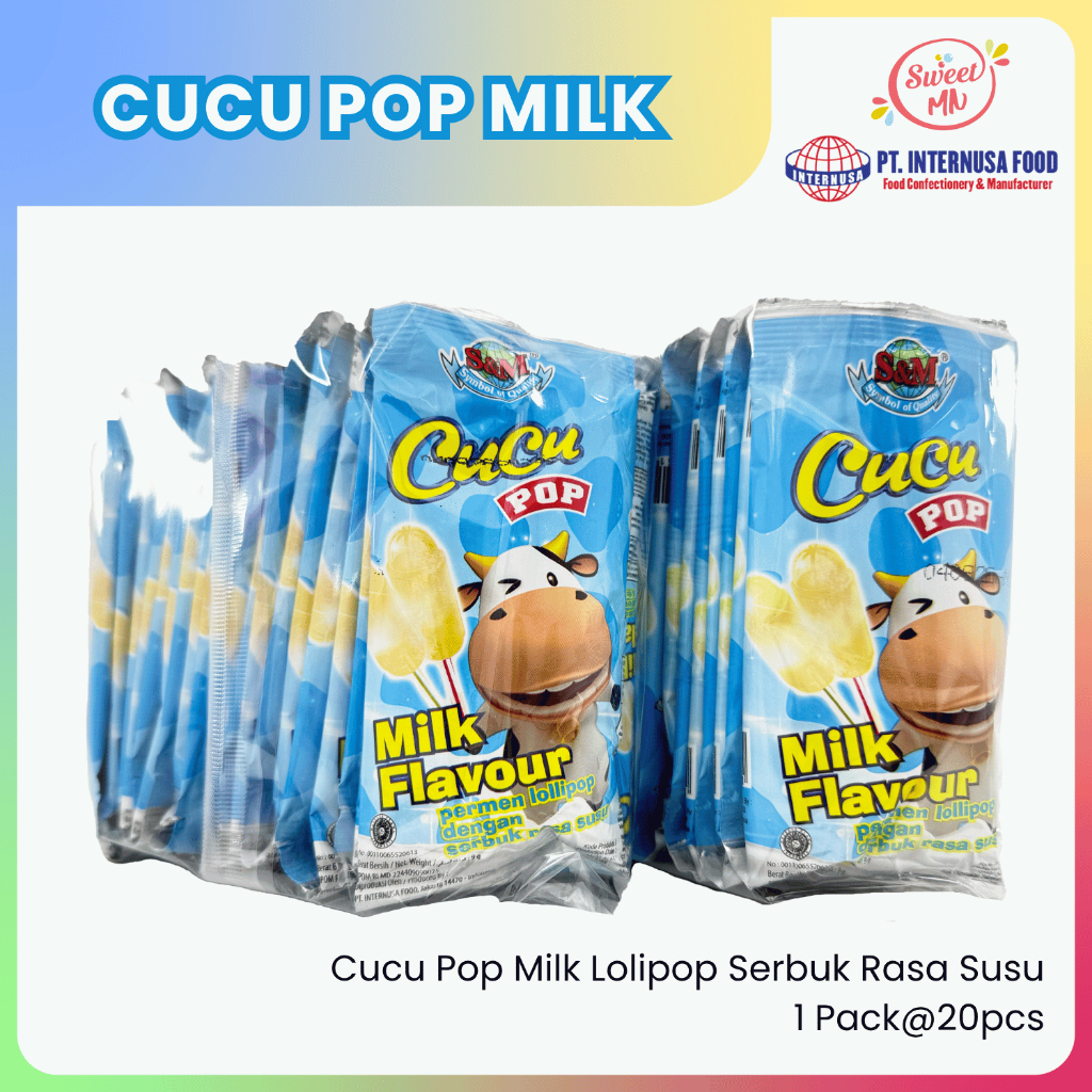 Jual Permen Lolipop Cucu Pop Milk Serbuk. 1 Pack (20 pcs) | Shopee ...