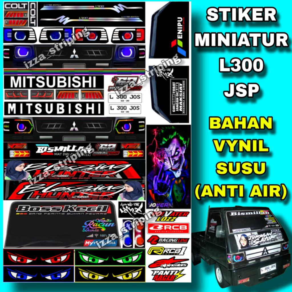 Jual STICKER PACK MINIATUR PICKUP L300 EURO 4 BILED BAHAN VYNIL SUSU ...