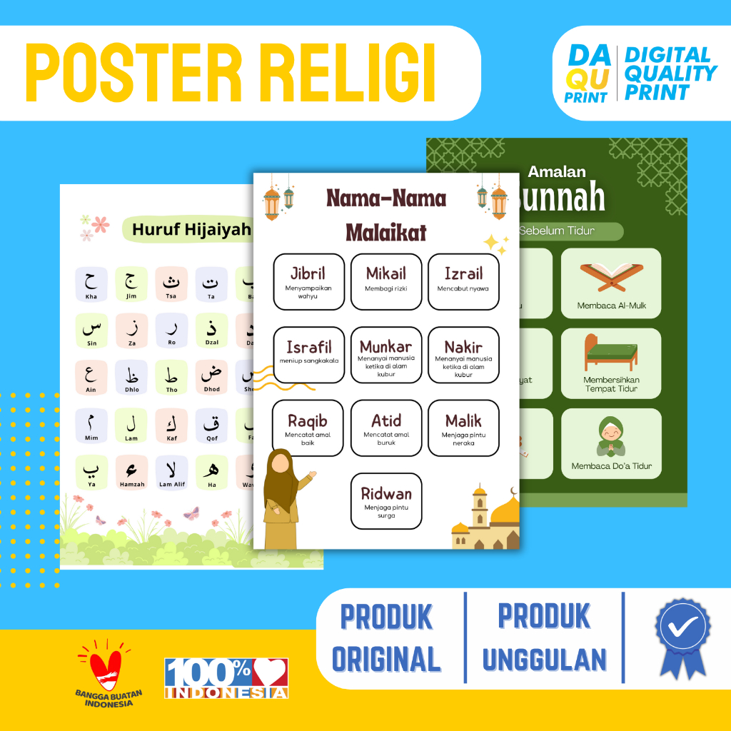 Jual POSTER A3+ EDUKASI / POSTER SEKOLAH ANAK TEMA RELIGI/ISLAMI ...