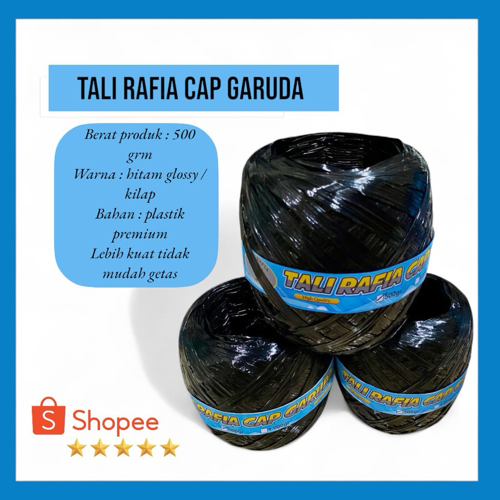 Jual Tali Rafia Hitam Glossy (kilap) premium | Shopee Indonesia