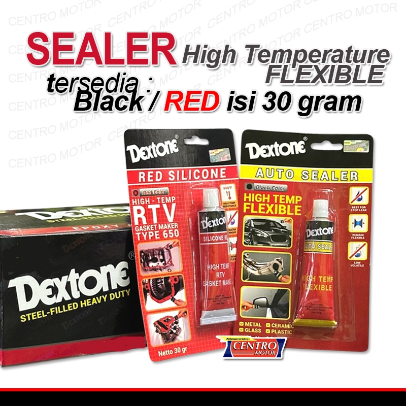 Jual Dextone Sealer Merah/Hitam 30gram.Tahan Panas,Flexible & tahan ...