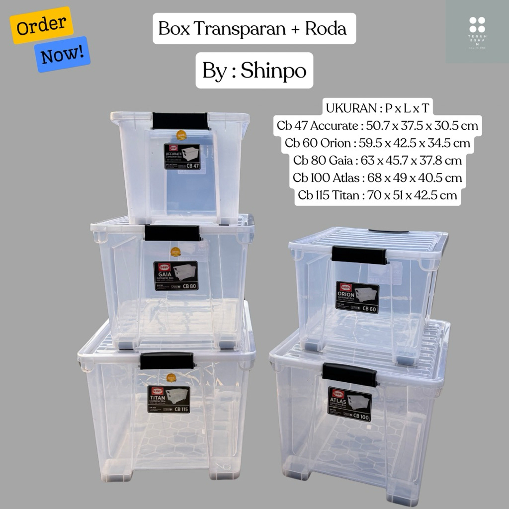 Jual SHINPO - CONTAINER BOX TRANSPARAN 47, 60 , 80 , 100 , 115 Liter ...