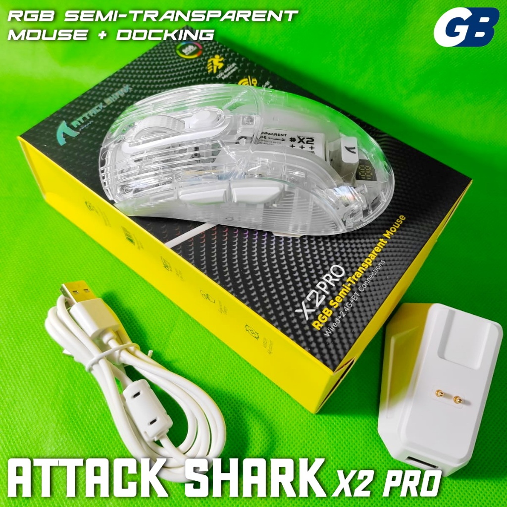 Jual Attack Shark X2 Pro Silent Click Gaming Mouse RGB Dock Charger ...