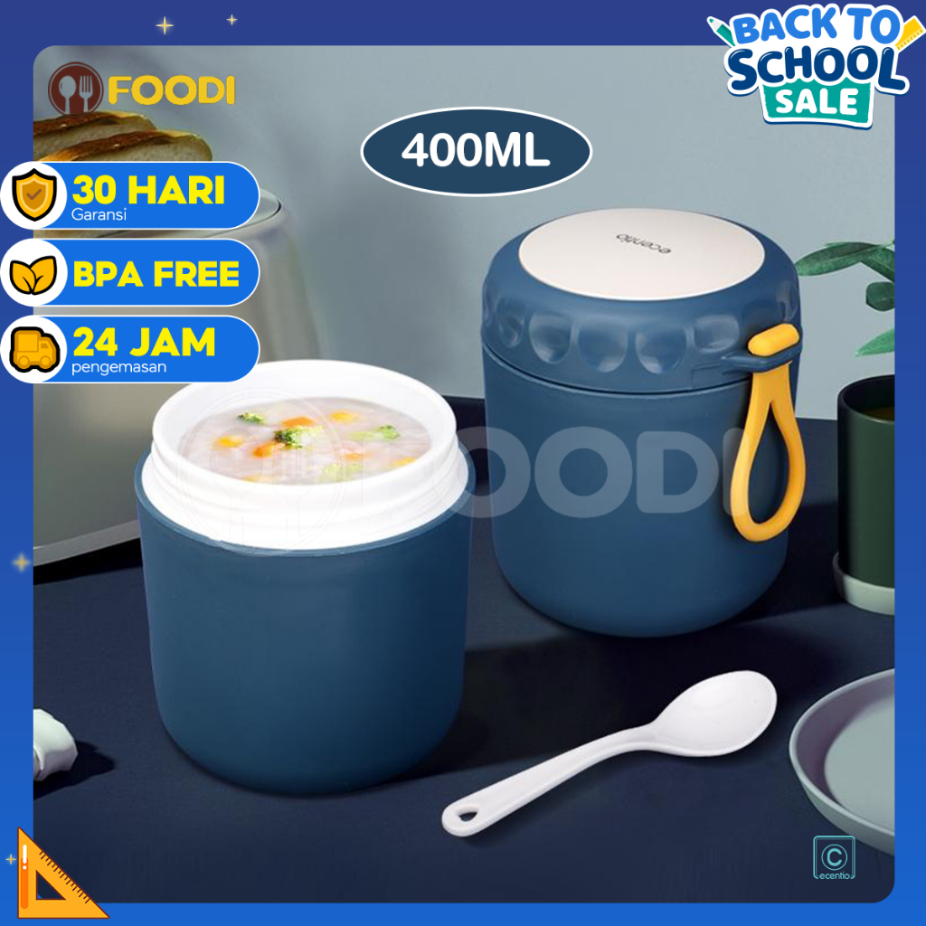 Jual ecentio & FOODI termos air panas mini termos mini 400ml/450ml anti ...