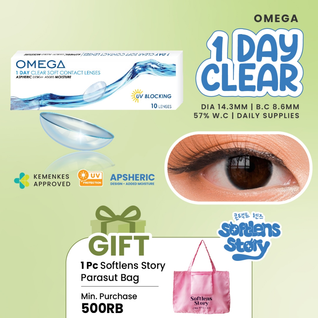 Jual Omega 1 Day Soft Clear Softlens Bening Harian | Shopee Indonesia