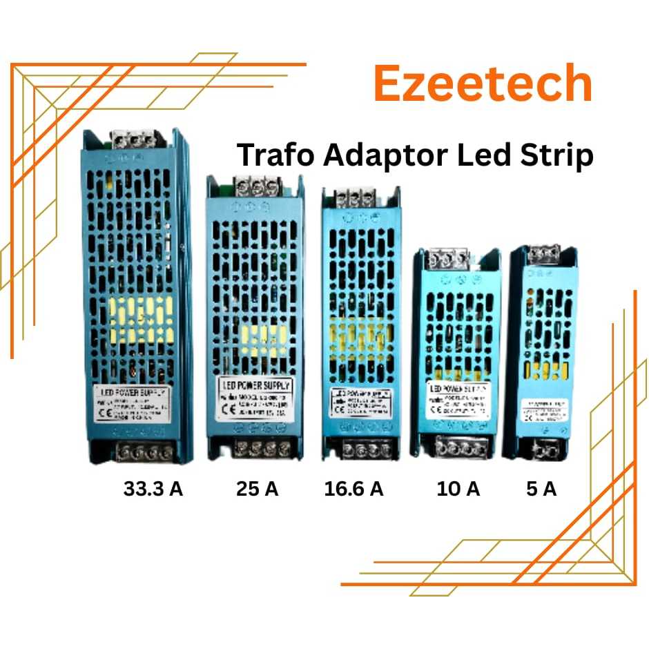 Jual Trafo Adaptor Slim 12V Led Strip Power Supply 5A 10A 16.6A 25A 33 ...