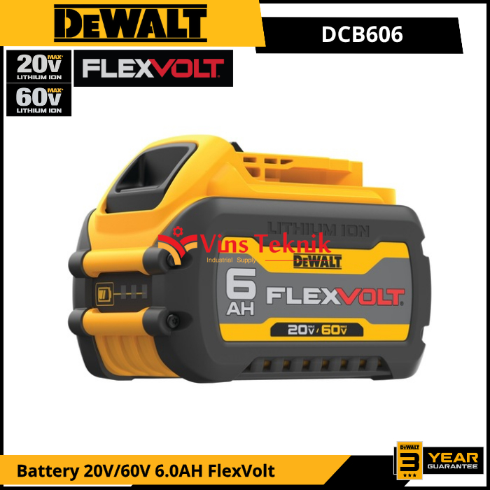 Jual DEWALT DCB606 Baterai Cordless Battery LI-ion 20V/60V 6.0AH DCB ...