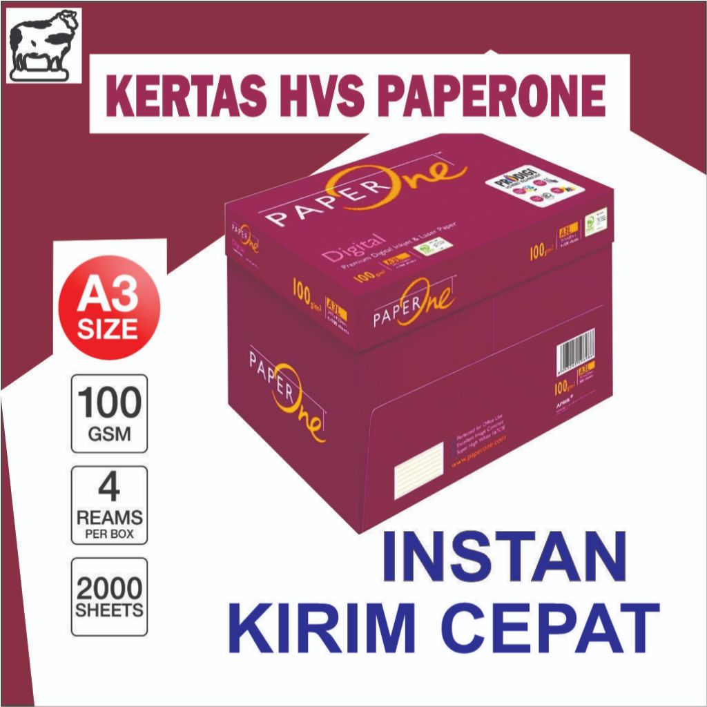 Jual PaperOne Kertas A3 100gr Digital 1 Box (2000 Lembar) Kertas HVS ...