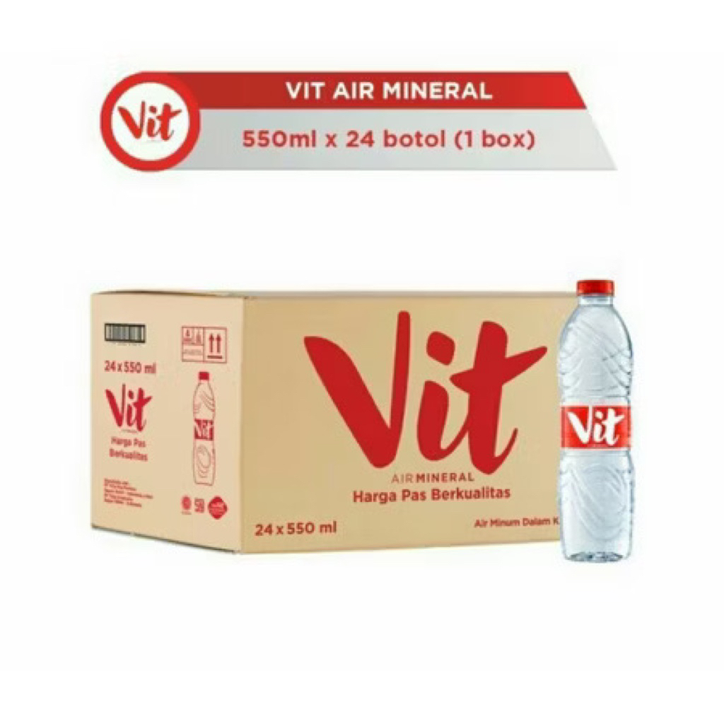 Jual VIT AIR MINERAL KEMASAN BOTOL 550ml | Shopee Indonesia
