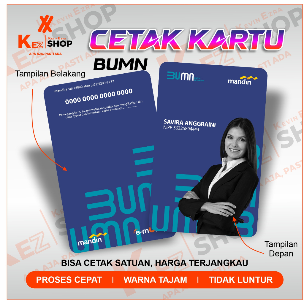 Jual Cetak Id Card BUMN custom BISA SATUAN printing | Shopee Indonesia