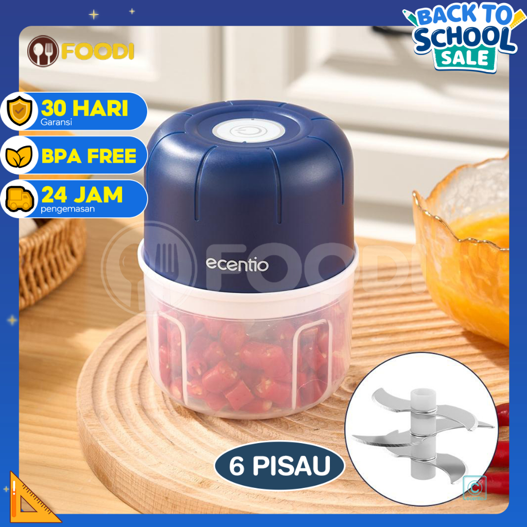 Jual Ecentio Mini Chopper Blender 6 pisau stainless steel 250ml ...
