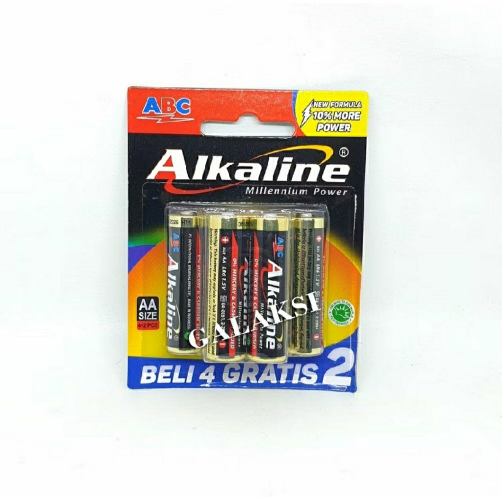 Jual BATERAI ABC ALKALINE AA LR-06 ( 4+2 / SET ) | Shopee Indonesia
