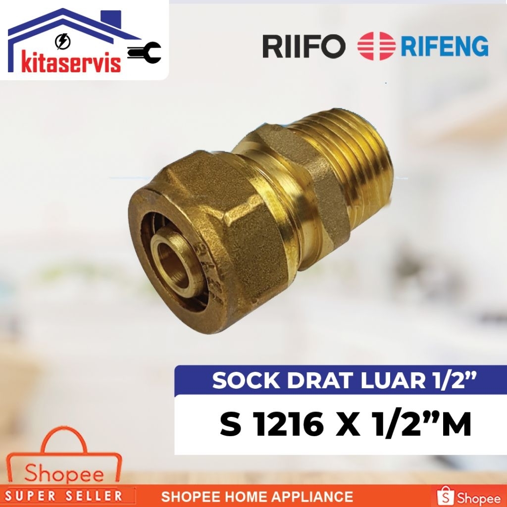 Jual Shok Drat Luar SDL /2" inch 1216 Kuningan MERK RIFENG Sambungan ...