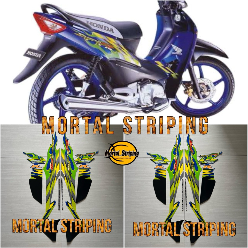 Jual STIKER STRIPING LIS LES BODY HONDA SUPRA FIT R 2006 HIJAU HITAM ...