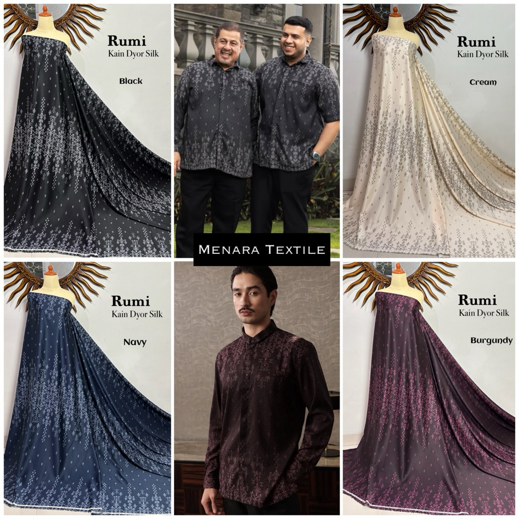 Jual Bahan Kain Diyor Silk premium Motif Rumii etnik / harga 0,5 meter ...
