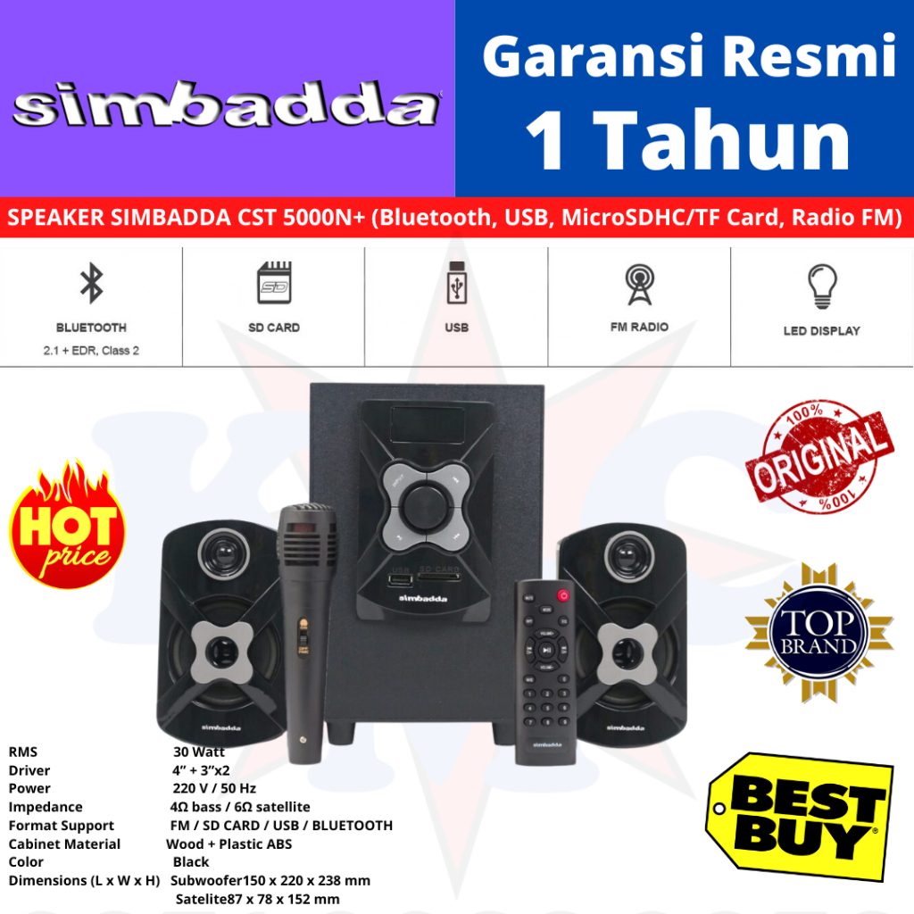 Jual SPEAKER SIMBADDA CST-5000N PLUS SPEAKER BLUETOOTH CST 5000N+ CST ...