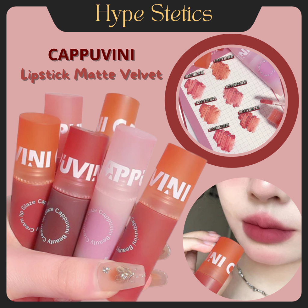 Jual BPOM CAPPUVINI Milk Lip Cream Mud Lip Matte Velvet Waterproof ...