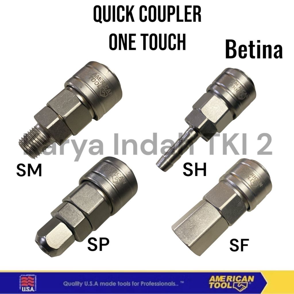 Jual Quick Coupler One Touch American Tool 1/4 Inch Easy Touch Betina ...