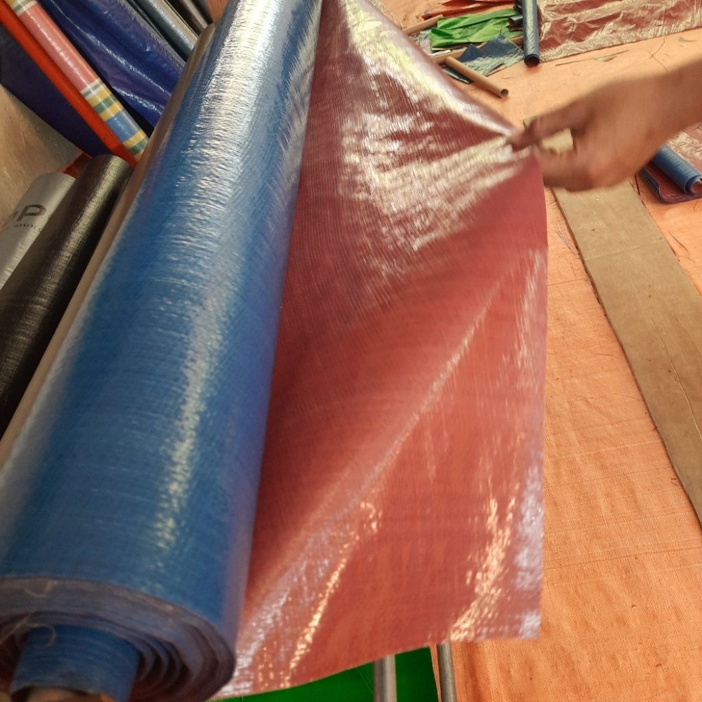 Jual Terpal roll a3 warna biru oren lebar 4meter x panjang 50meter ...