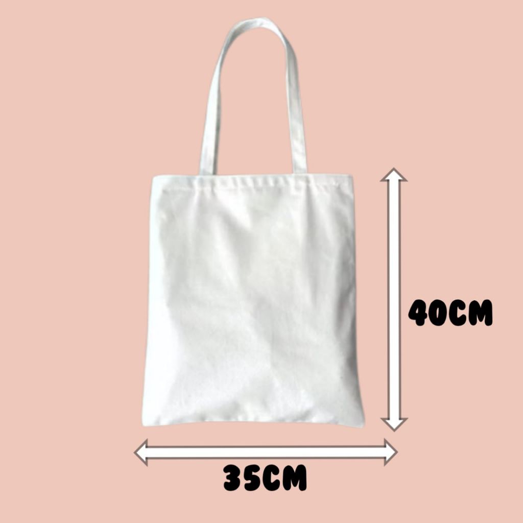 Jual Totebag Tas Blacu Polos Putih Ukuran 35x40 Harga Termurah Bisa Buat Ecoprint Souvenir Redy ...