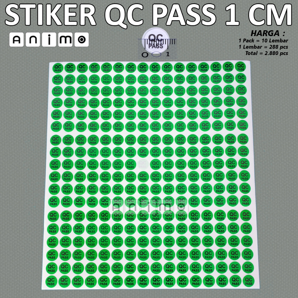 Jual STIKER BULAT QC PASS 1 CM- qc pass 10 mm - QC PASS Ukuran 1 cm ...